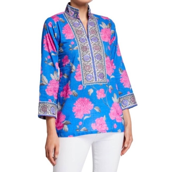 bella tu | Tops | Nwt Bella Tu Peony Embroidered Tunic L | Poshmark